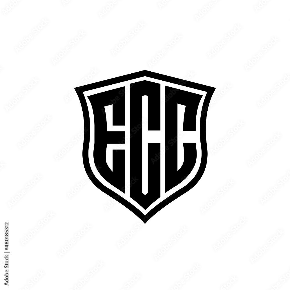 ECC letter logo design with white background in illustrator, vector ...