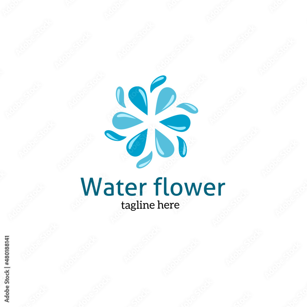 Logo water flowers Stock Vector | Adobe Stock