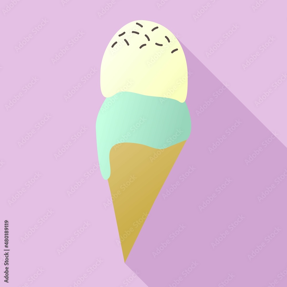 Logo de helado doble con virutas de chocolate, imagen minimalista de ...