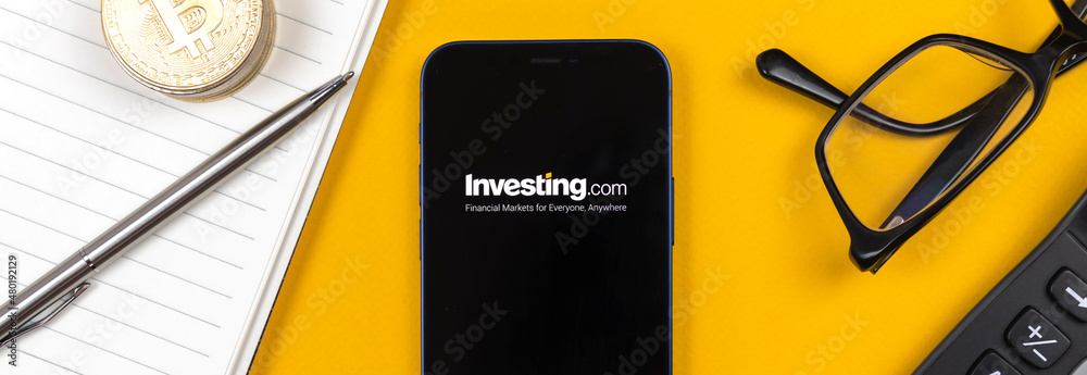 Investing.com application logo, banner design. Business desktop ...
