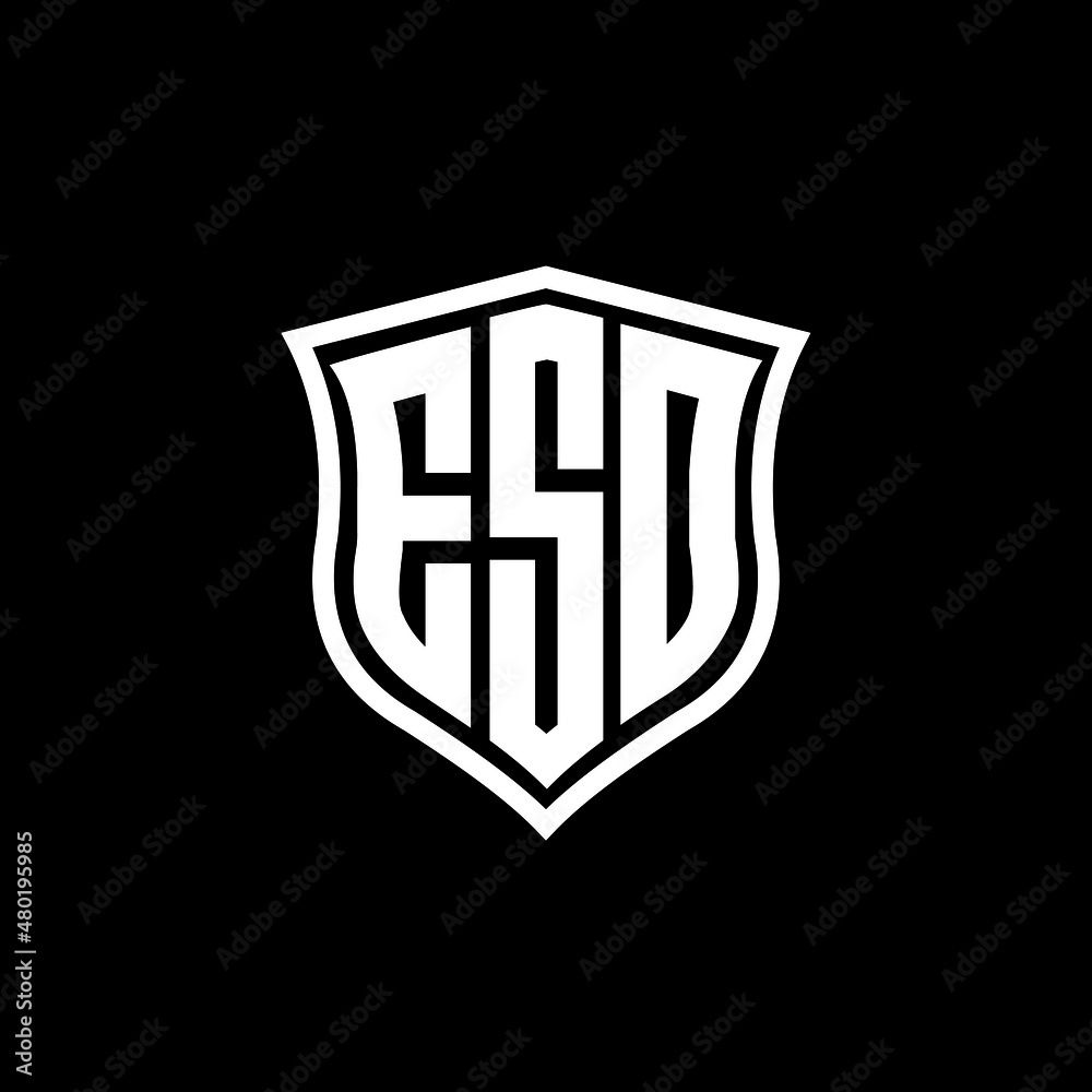 ESD letter logo design with black background in illustrator, vector ...