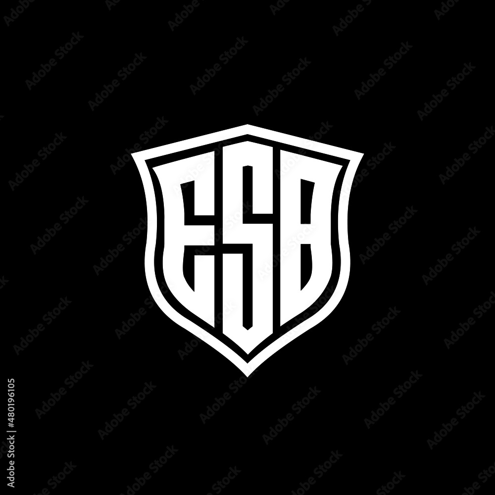 ESB letter logo design with black background in illustrator, vector ...