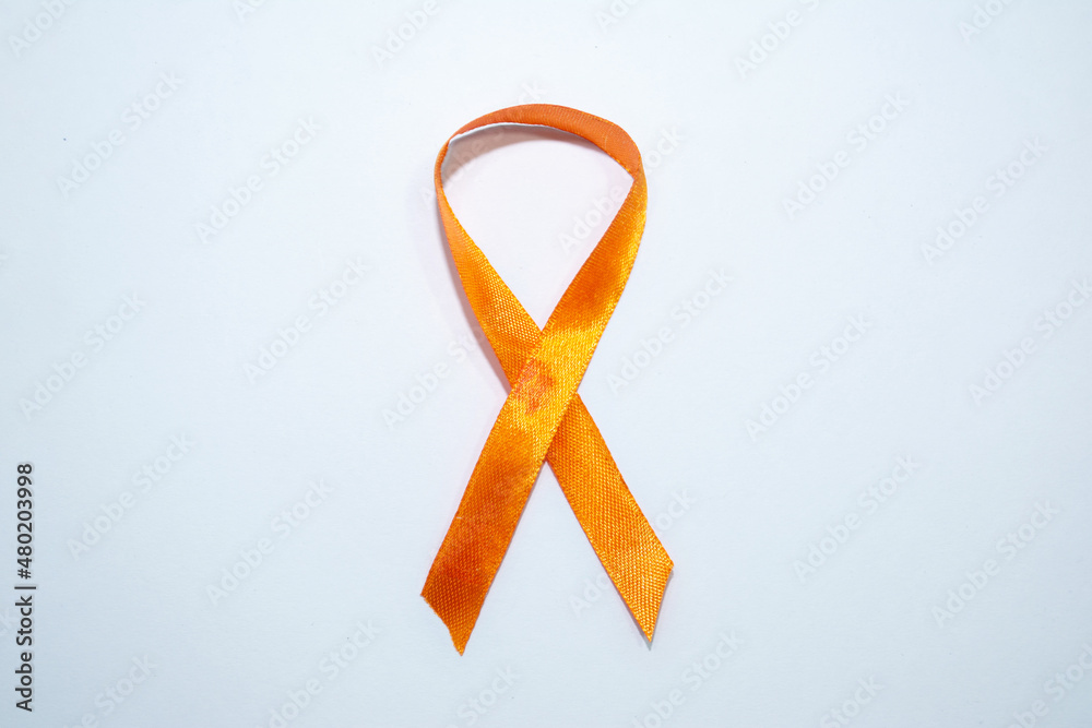Orange ribbon is a symbol of Animal Abuse, leukemia awareness, kidney ...