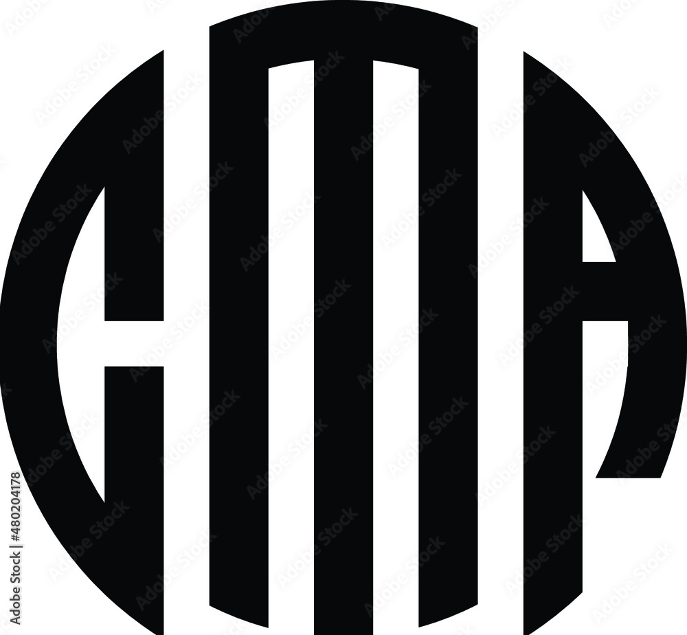 Title; CMA Letter logo design with a circular shape vector in ...