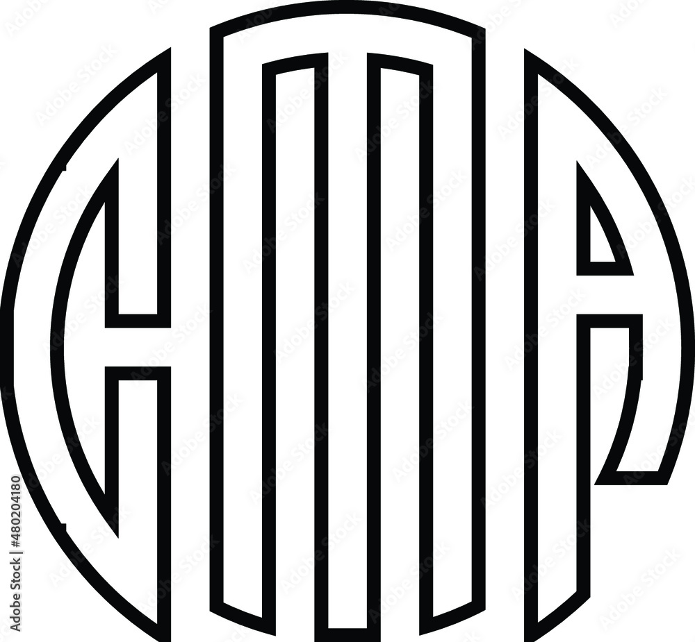 Title; CMA Letter logo design with a circular shape vector in ...