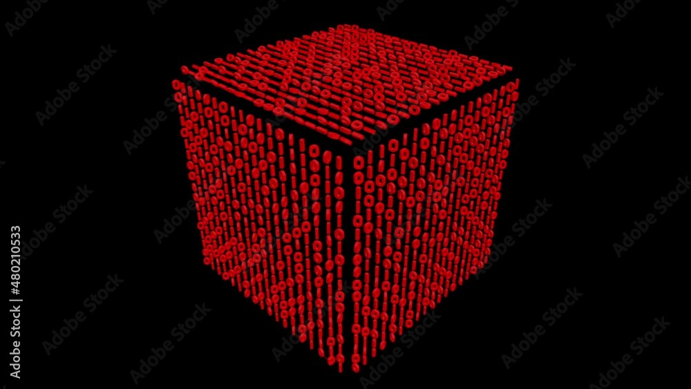 Vidéo Stock Magical Digital Cube 3D animation. VJ loops. Transparent ...