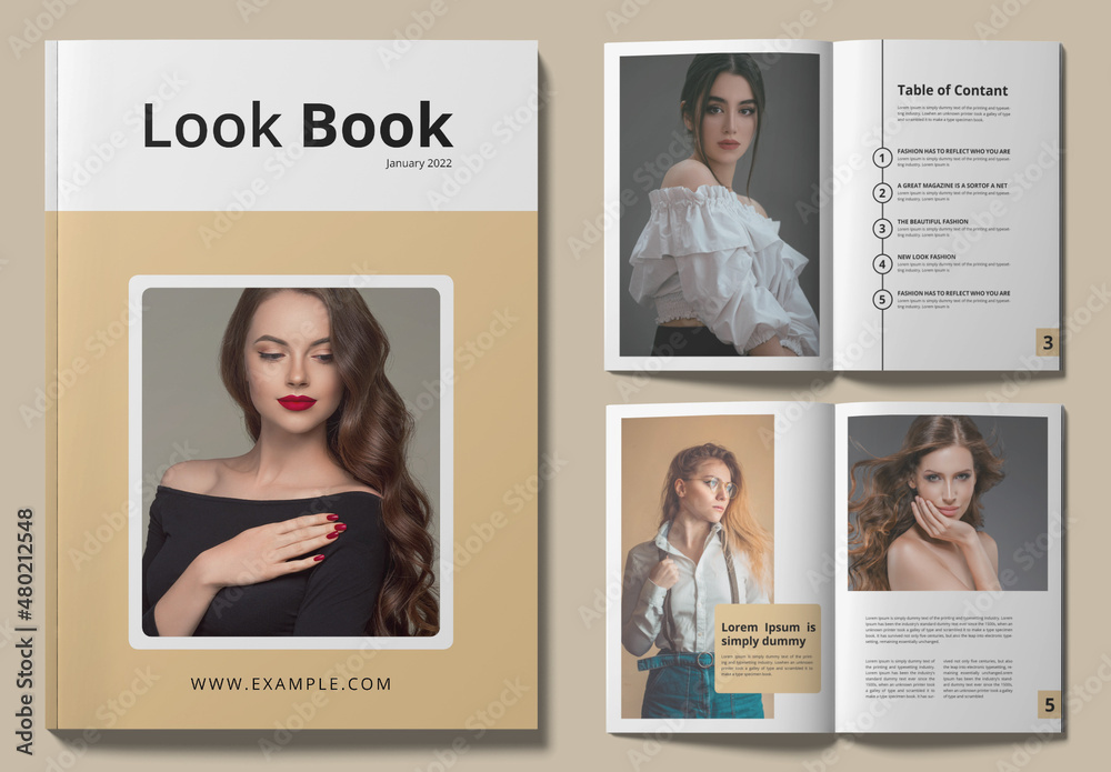 Look Book Layout Magazine Design Stock Template | Adobe Stock