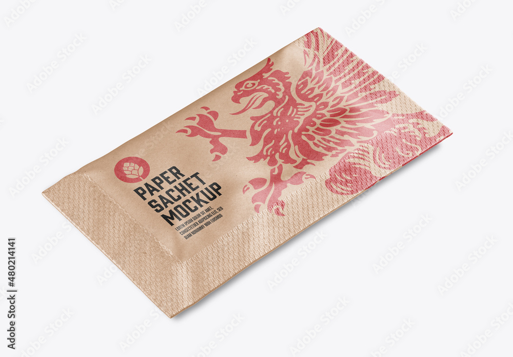 Paper Sachet Mockup Stock Template | Adobe Stock