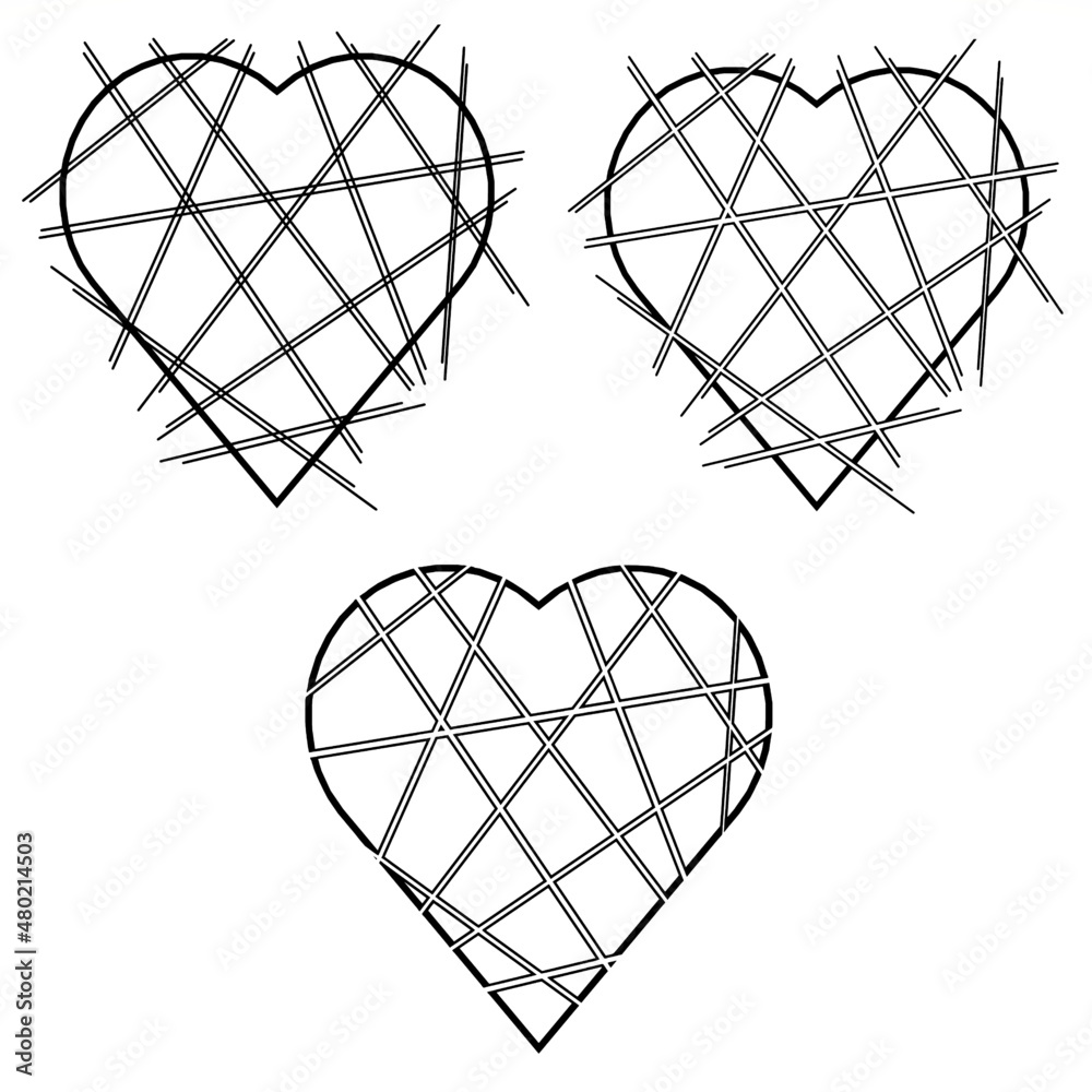 Corazón dividido en secciones. Se pueden separar o unir. Stock Vector ...