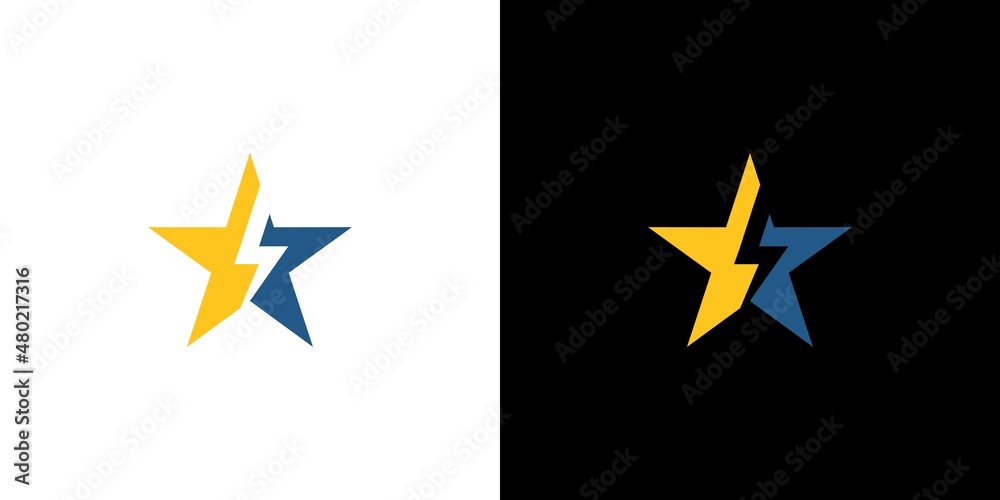 Modern and professional lightning star logo design Stock Vector | Adobe ...