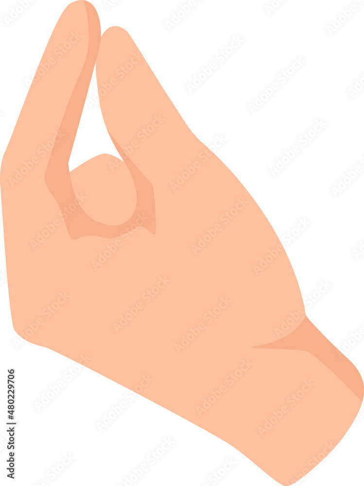 Finger snap gesture isolated on white background. Vector gesture hand ...
