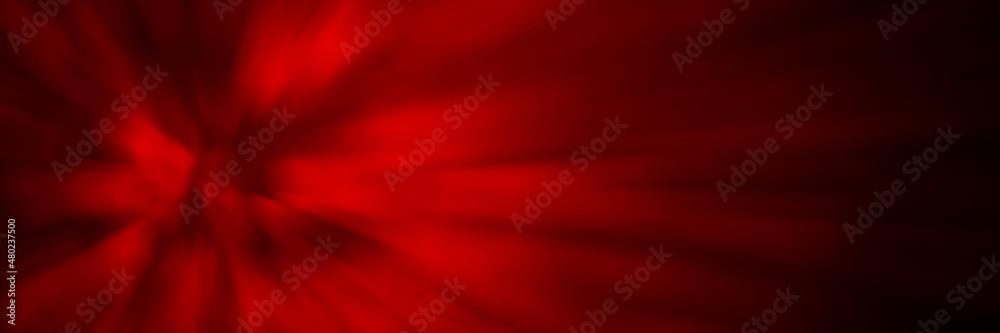 Blurred dark red zoom perspective background header. Motion texture ...
