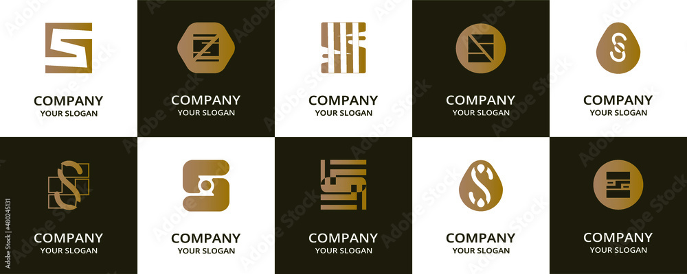 Letter S logo set. Stylish set of S logos for your design. Vector ...