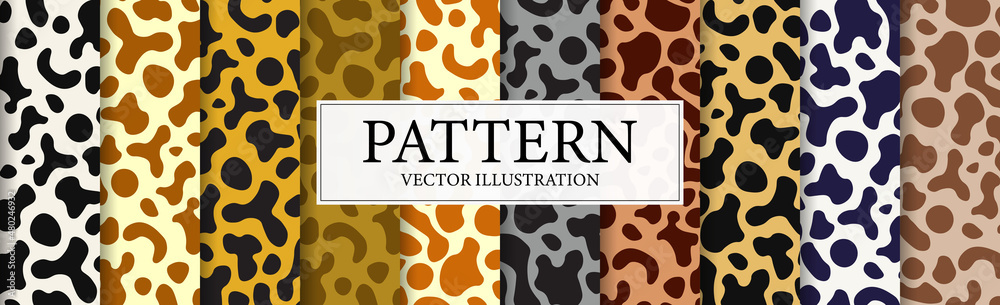 Set of 10 patterns different skin textures - Vector Stock Vector ...