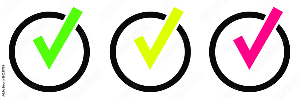 colored check mark icon. Check mark vector icon. Checkmark Illustration ...