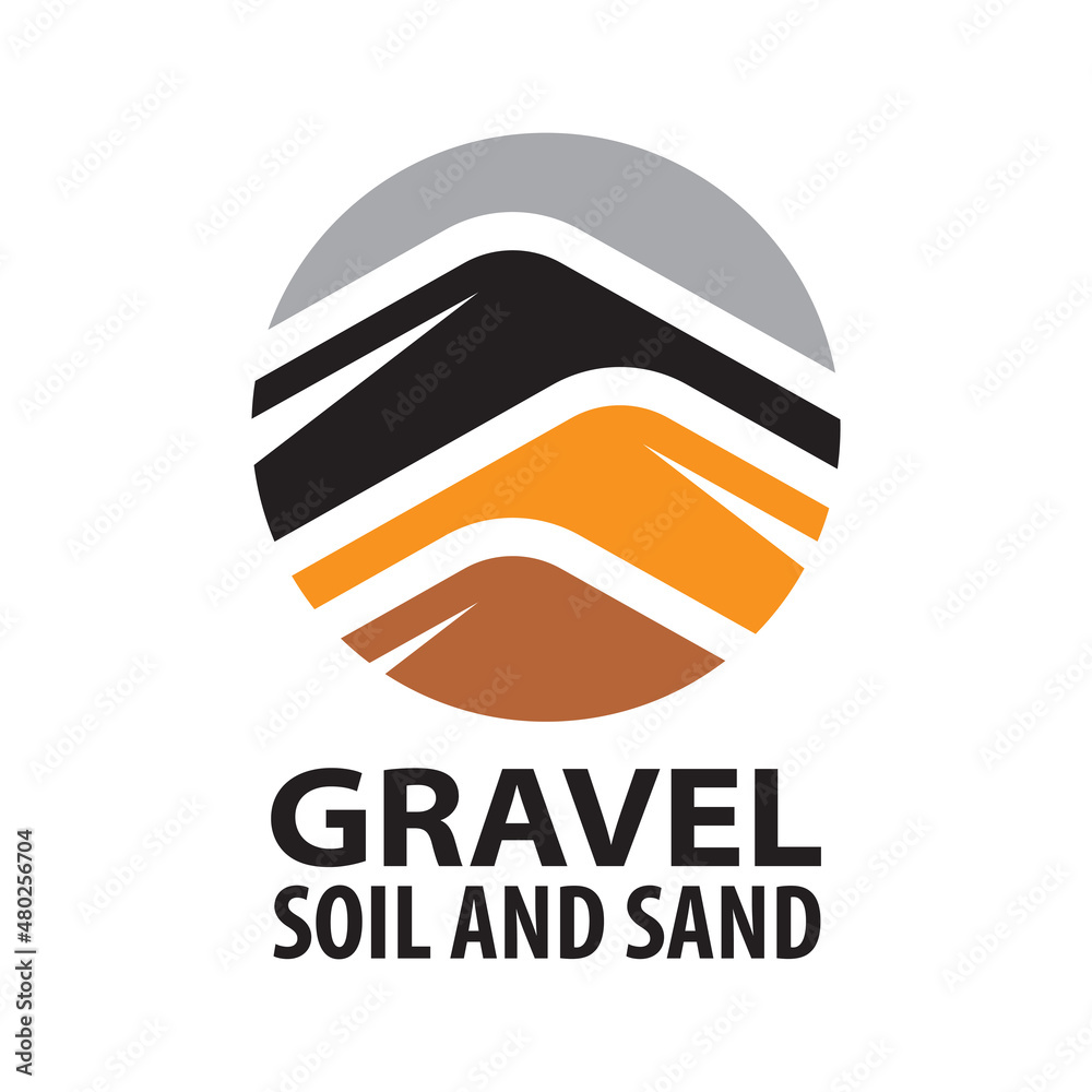 Vector logo of sand, gravel and soil extraction Stock Vector | Adobe Stock