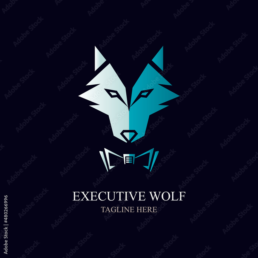 wolf logo executive template design vector for brand or company and ...