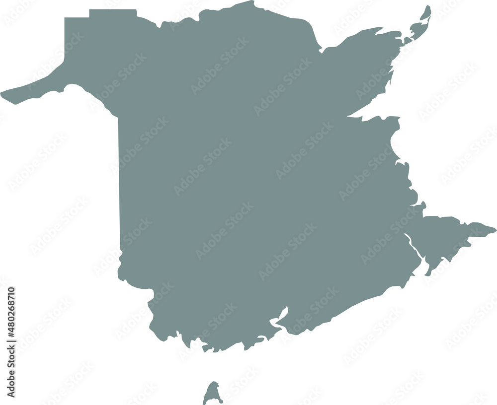 Gray flat blank vector administrative map of the Canadian territory of ...