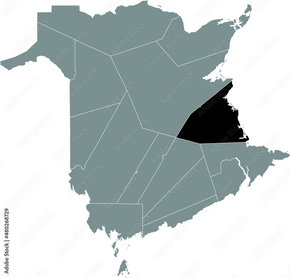Black flat blank highlighted location map of the KENT COUNTY inside ...