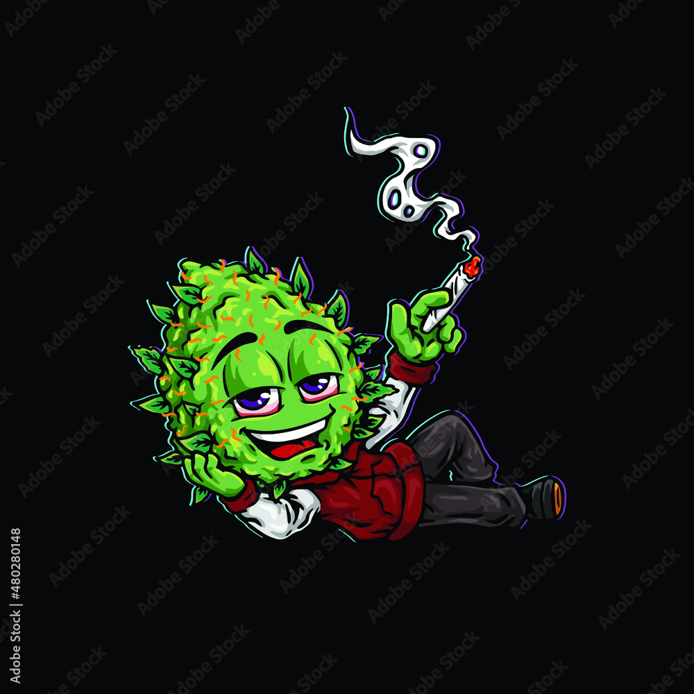 Smiley Face Smoking Weed