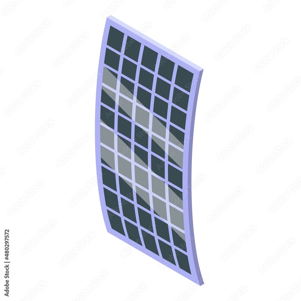 Curve solar panel icon isometric vector. Sun wind. Electric system ...