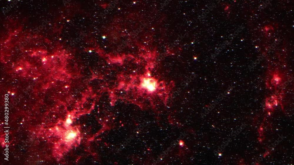 Seamless loop galaxy exploration through red Dragon Fish Nebula with ...