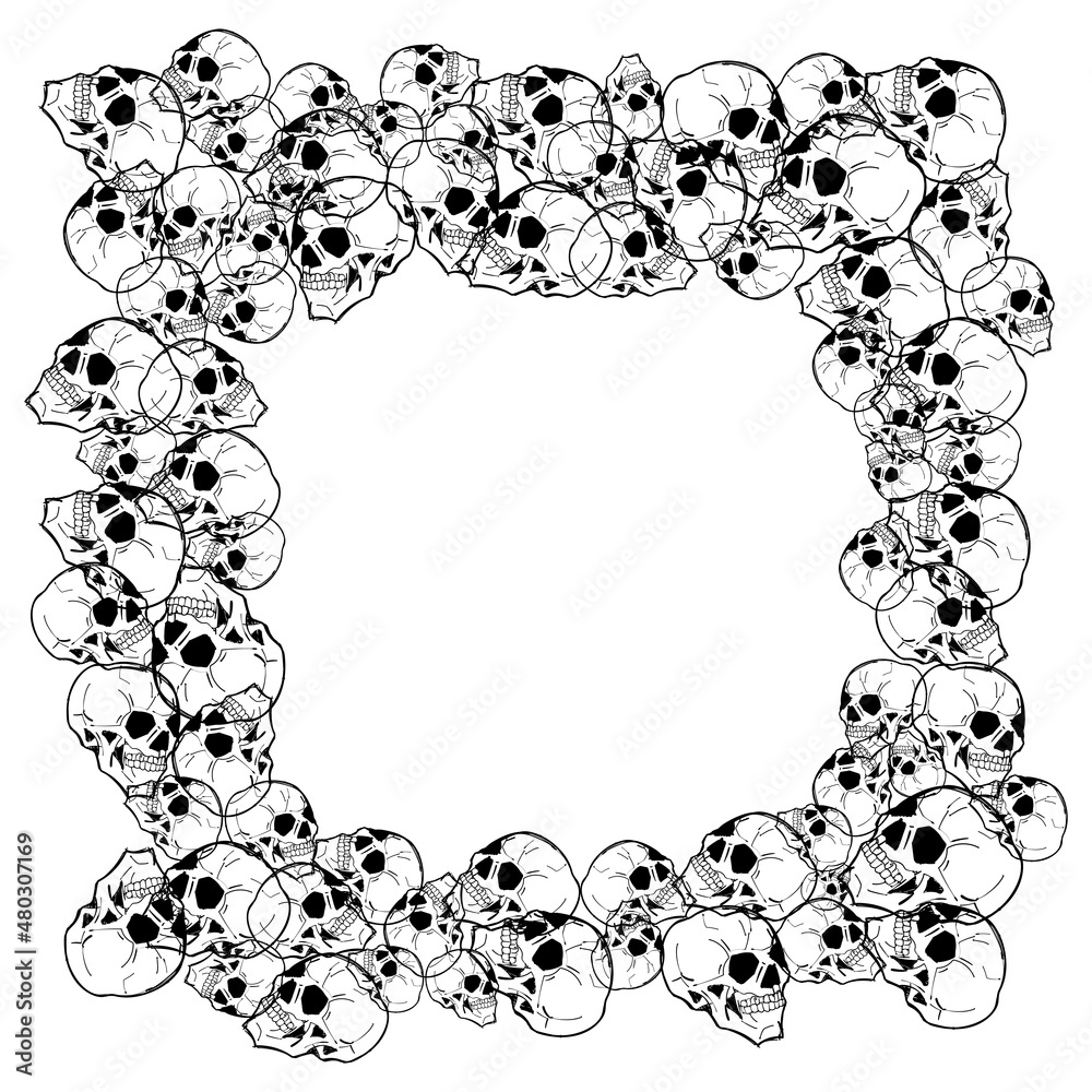 Skull Frame Skeleton Head Frame Background Vector Texture Stock Vector Adobe Stock