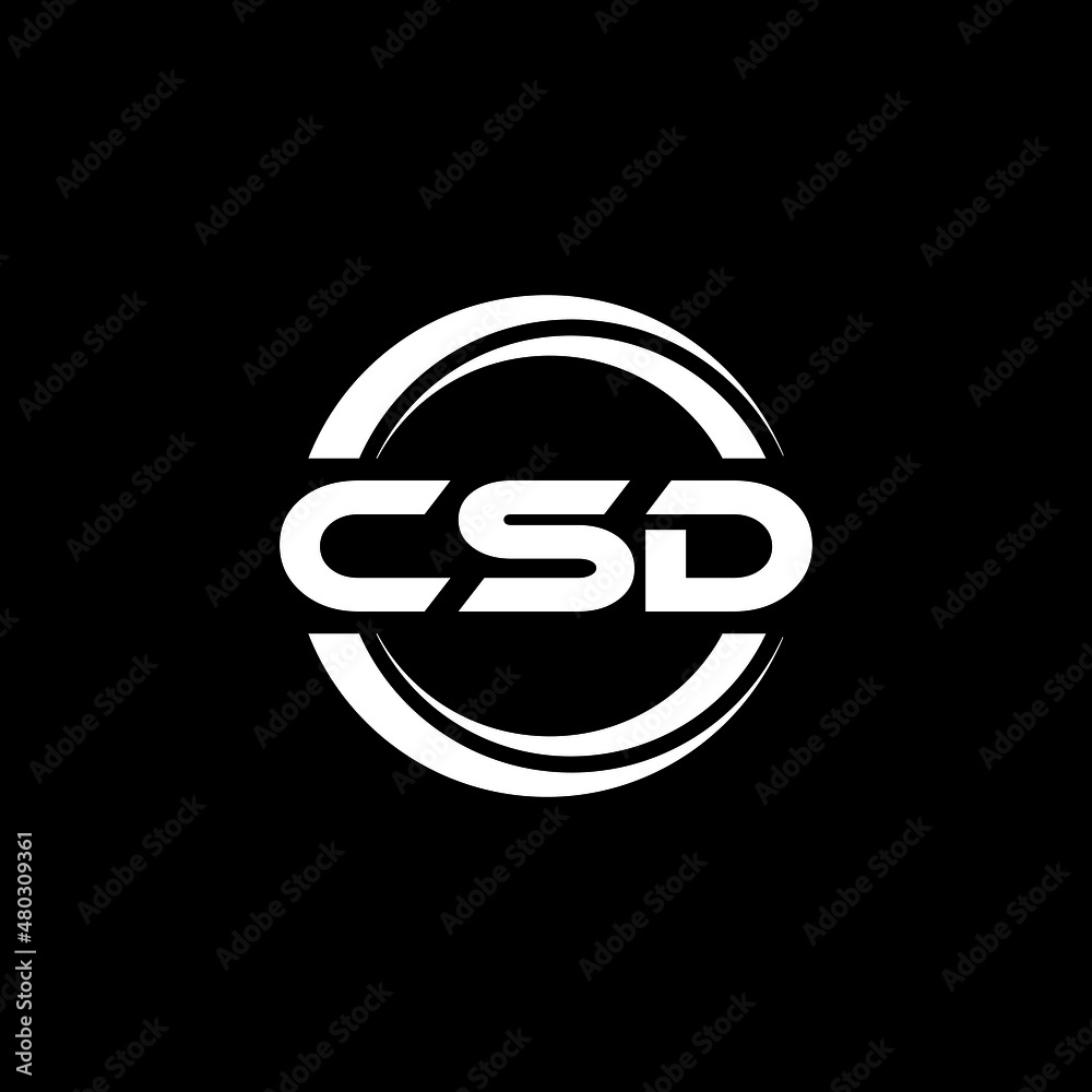CSD letter logo design with black background in illustrator, vector ...