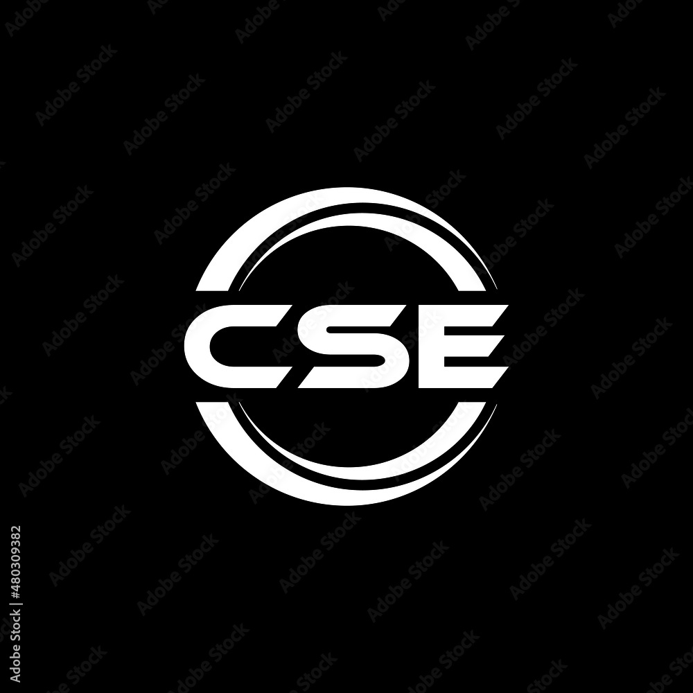 CSE letter logo design with black background in illustrator, vector ...