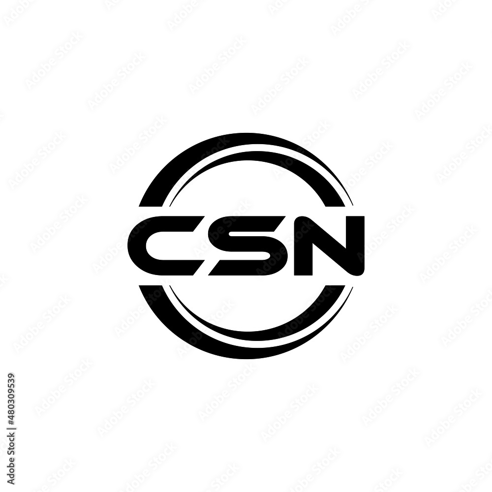 CSN letter logo design with white background in illustrator, vector ...