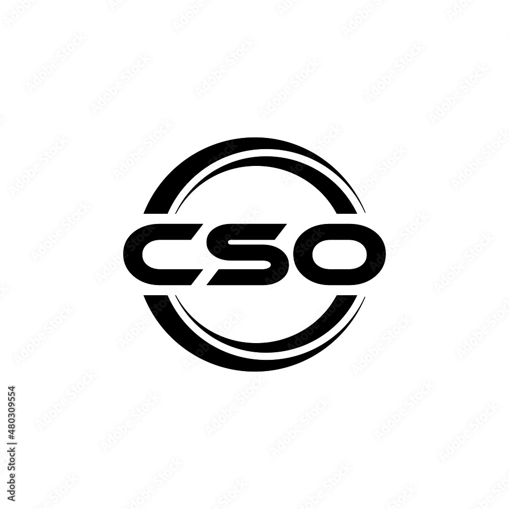 CSO letter logo design with white background in illustrator, vector ...