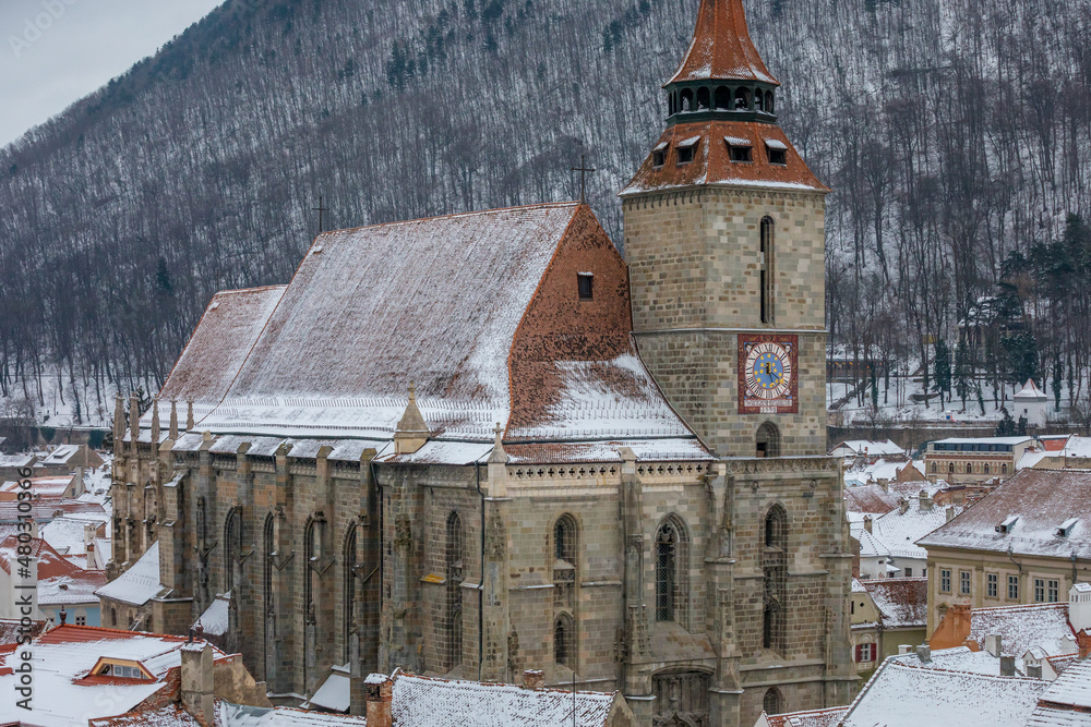 The black church in the city of Brasov a historic building built almost ...