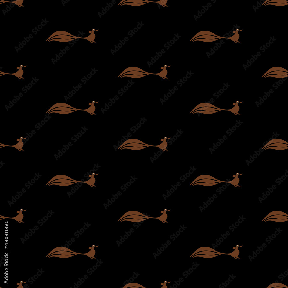 Seamless animal pattern with stylized birds. Native American folk art ...