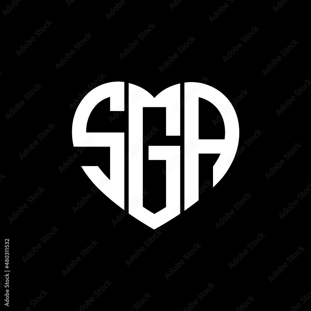 SGA letter logo design on black background.SGA creative initials letter ...