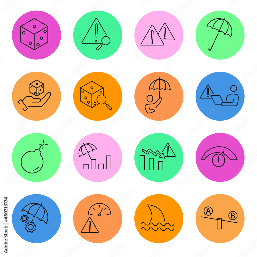 Risk Management icon set . Risk Management symbol pack vector elements ...