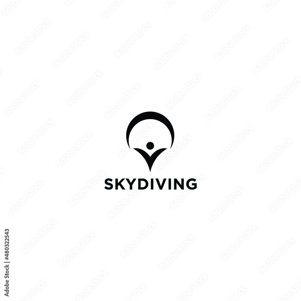 skydiving logo design vector,illustration Stock Vector | Adobe Stock