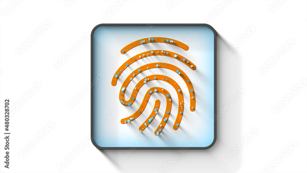 Fingerprint sensor scanner symbol icon for biometric verification ...