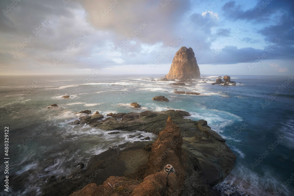 Tourism icon of Papuma Beach located in Jember, Indonesia Stock Photo ...