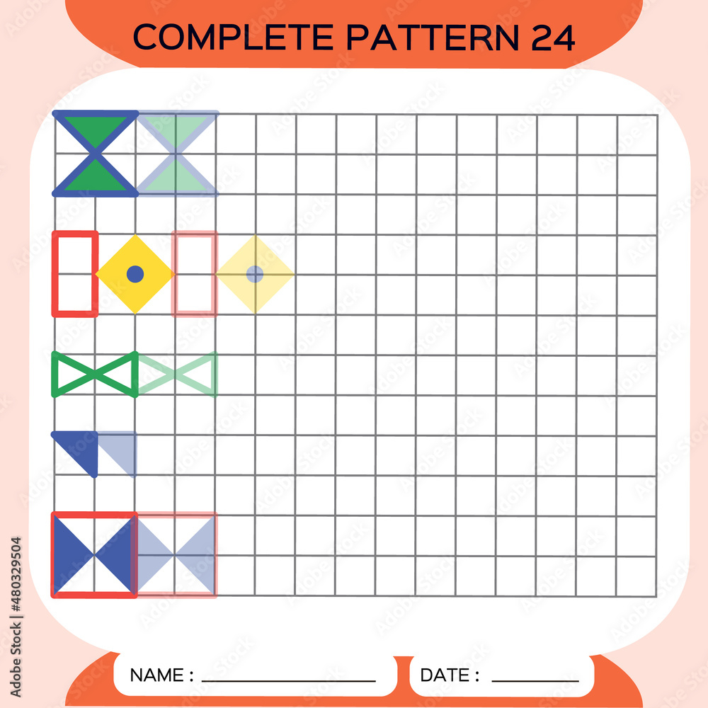 Repeat Pattern, Puzzle. Copy Picture. Special for preschool kids ...