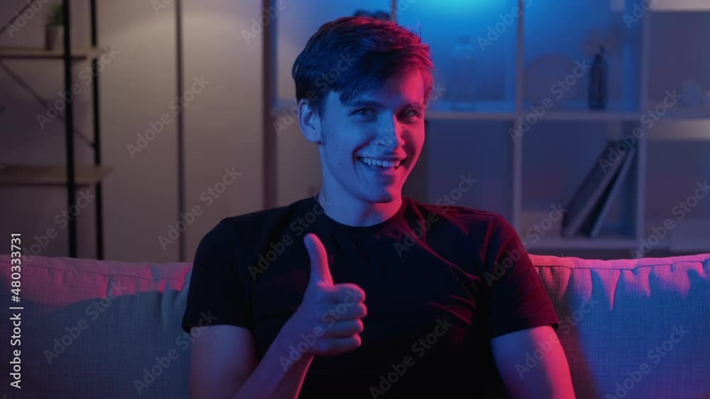 Like gesture. Supportive man. Meme expression. Happy friendly guy ...