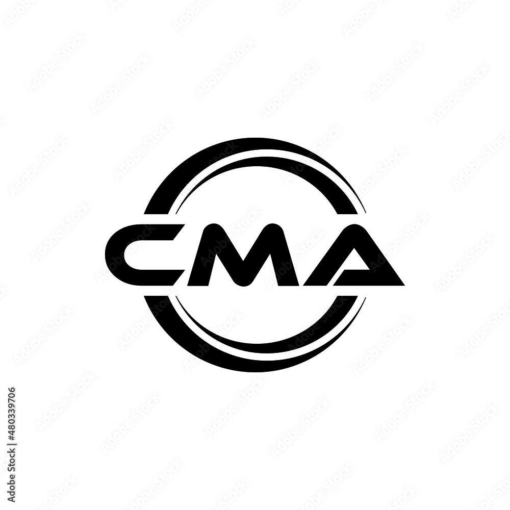 CMA letter logo design with white background in illustrator, vector ...