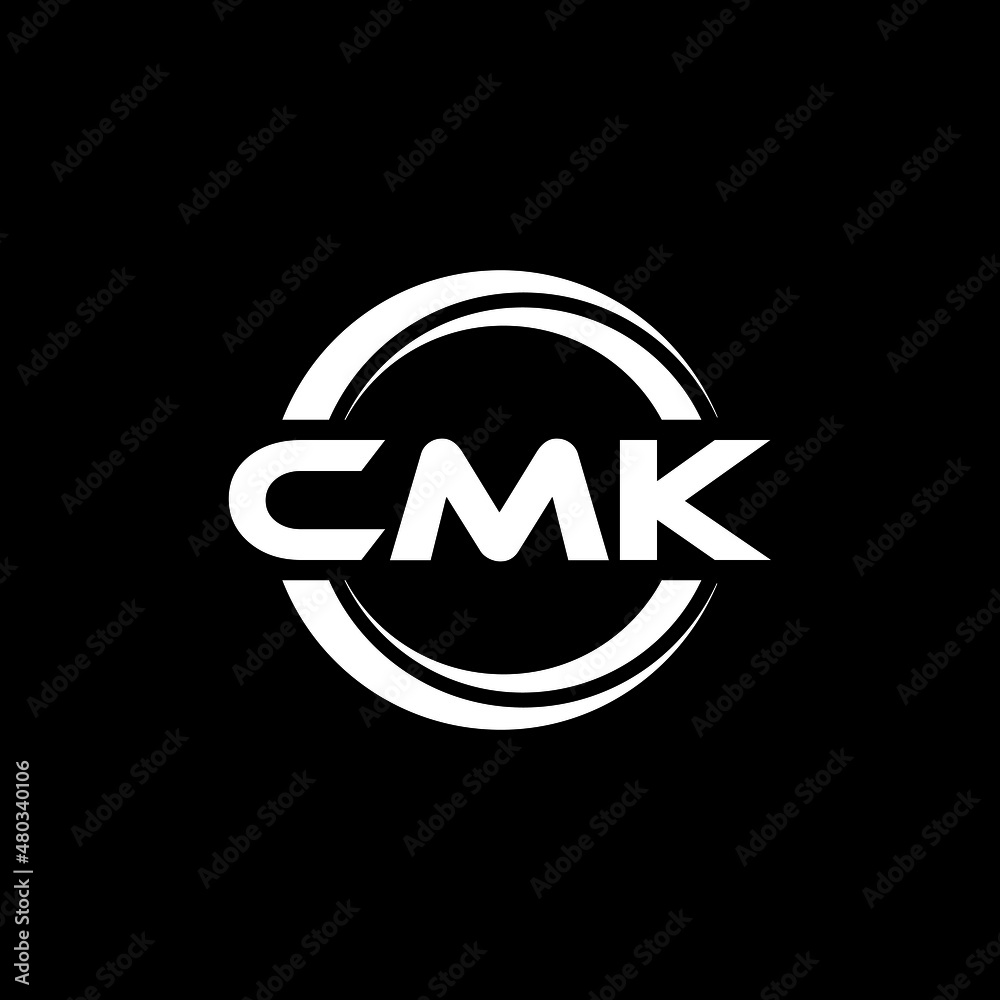 CMK letter logo design with black background in illustrator, vector ...