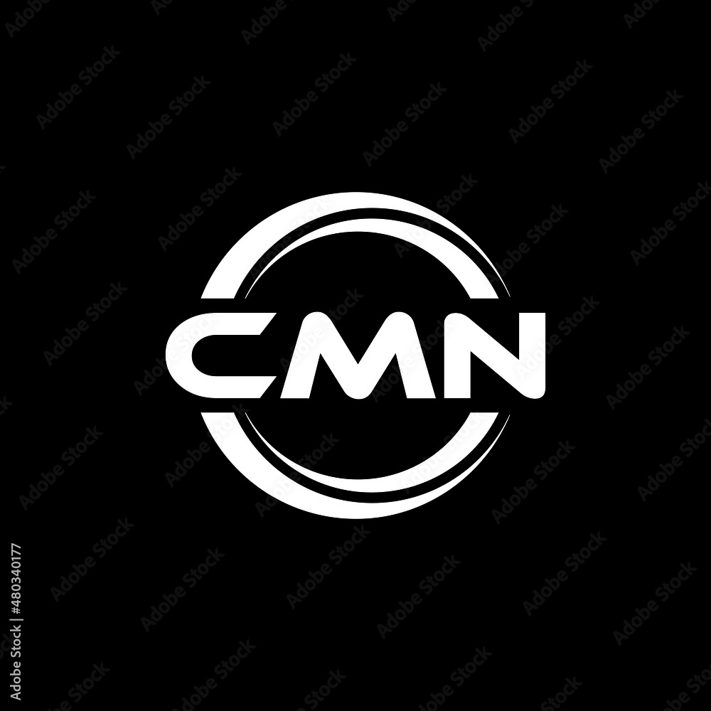 CMN letter logo design with black background in illustrator, vector ...