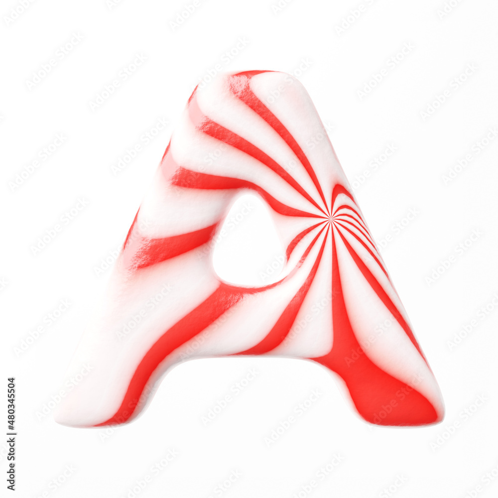 Candy letter A on clean white background isolated sweet candy lollipop ...