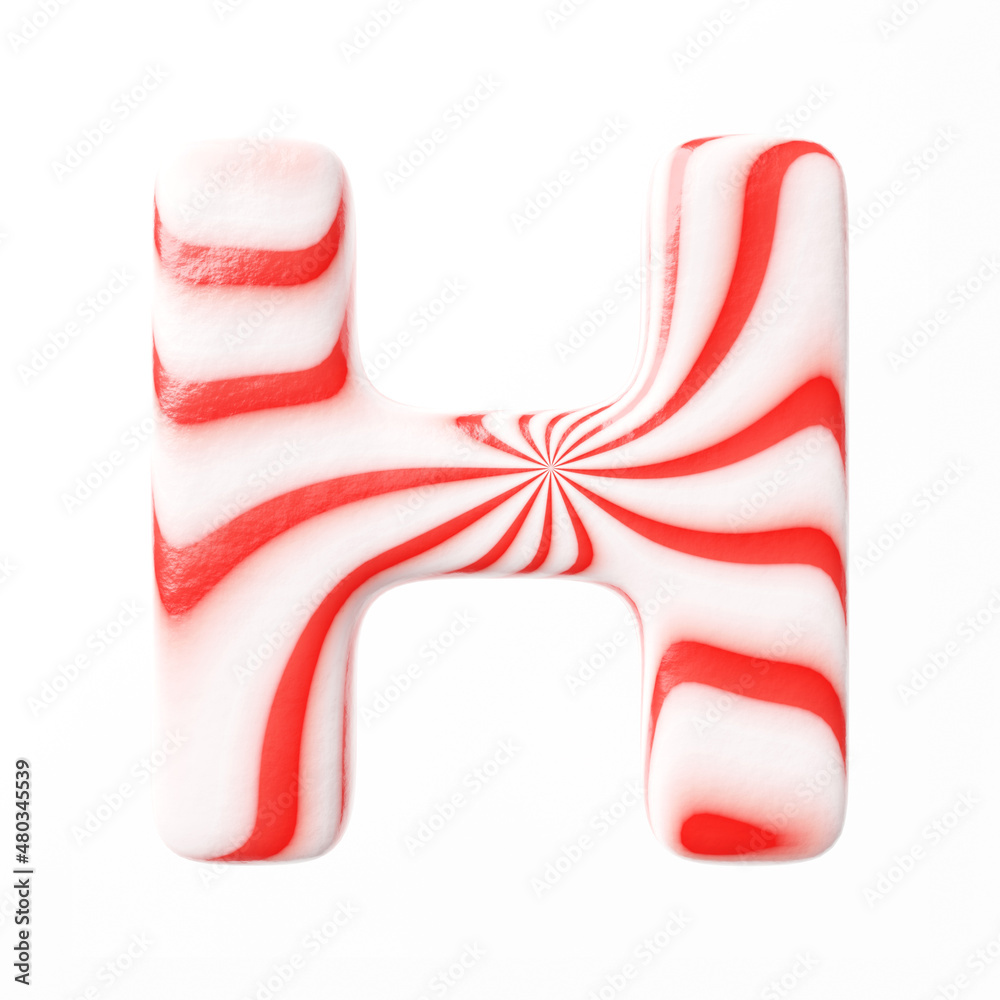 Candy letter H on clean white background isolated sweet candy lollipop ...
