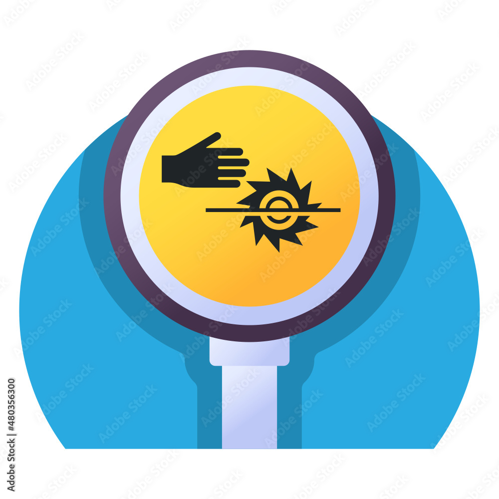 Always Use Safety with Saw Blade Concept, Dont Touch Saw Disc is ...