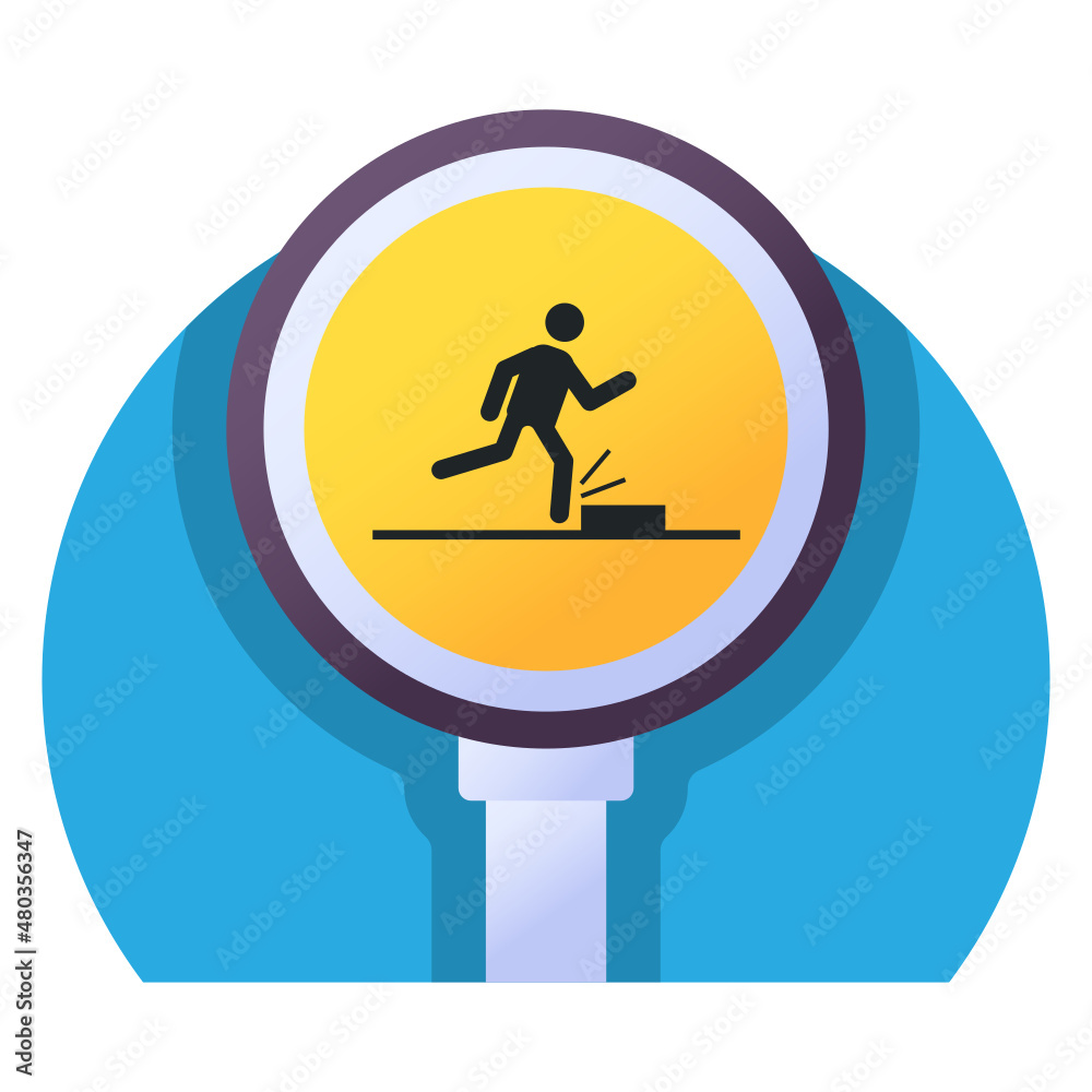 Watch your step Concept Vector Icon Design,Modern traffic guide warning ...