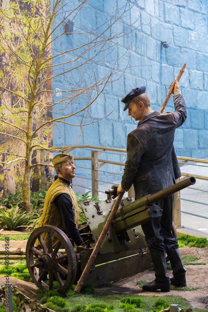 Soviet Belarusian partisans with cannon In The Belarusian Museum Of The ...