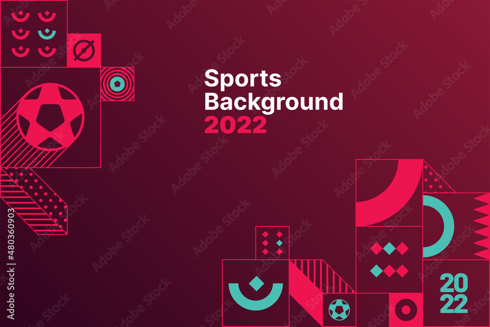 Sports background for event, tournament, invitation, or awards. Layout design template with ...