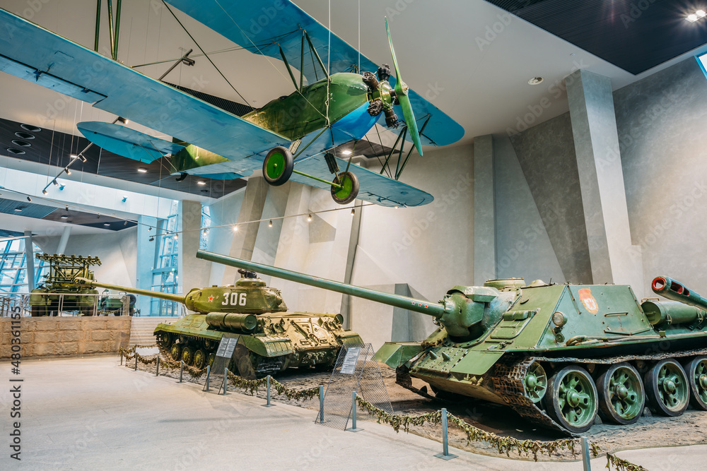 Soviet Russian light night bomber PO-2, heavy tank IS-2, tank destroyer ...